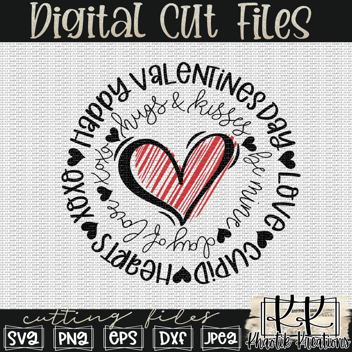 Valentine's Day Scribble Heart Svg Design – Khaotik Kreations